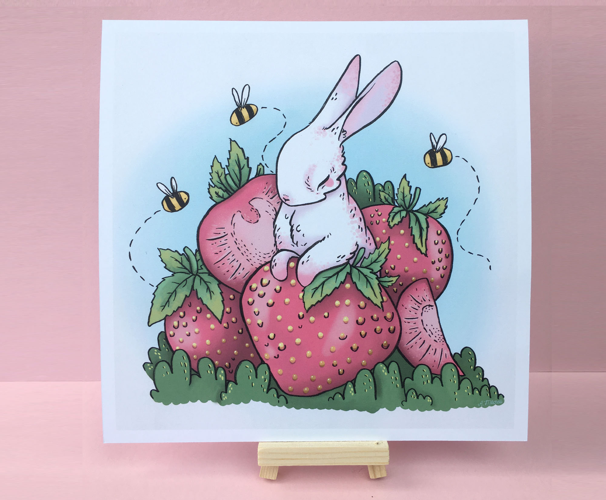 Strawbunny Print - Etsy