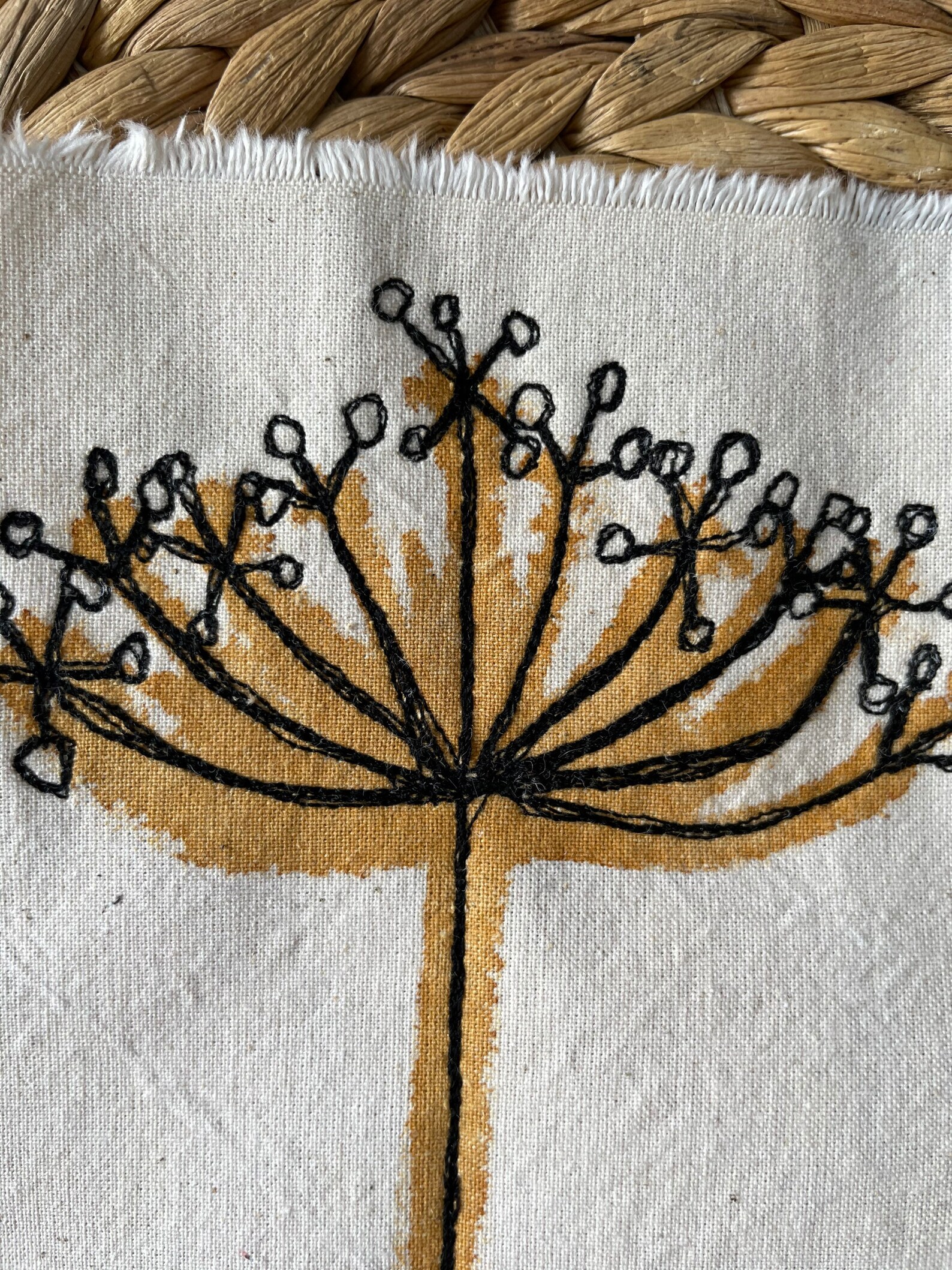Cow parsley flower embroidery / Cow parsley art / Botanical | Etsy