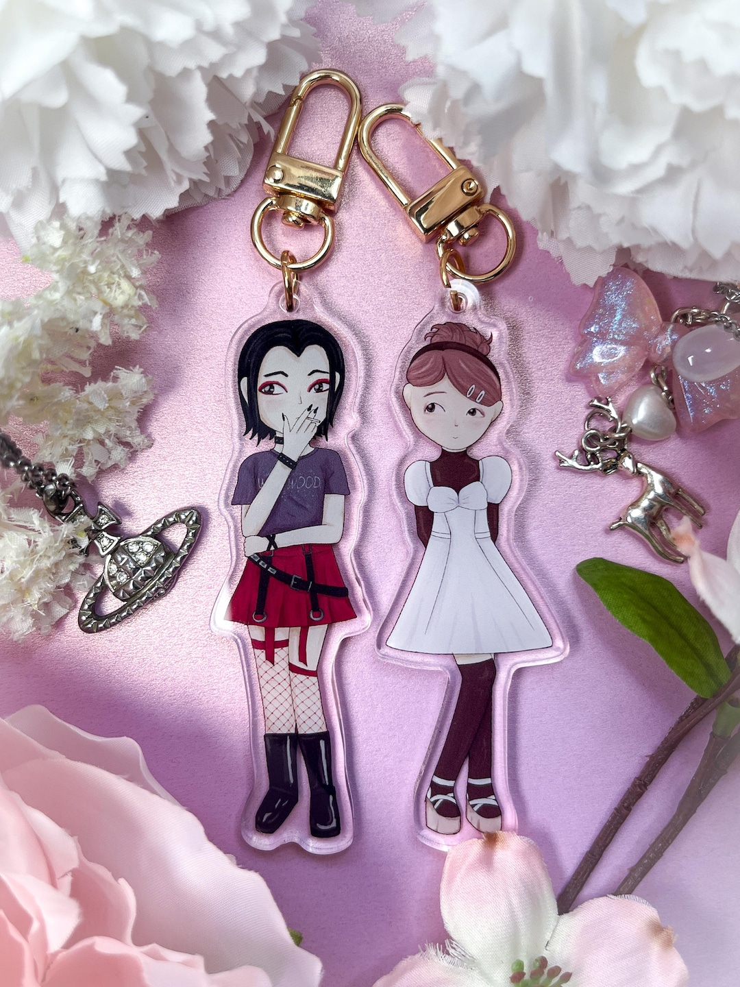 Nana and Hachi 3.5" Double Sided Acrylic Chibi Anime Keychain Charm - Etsy