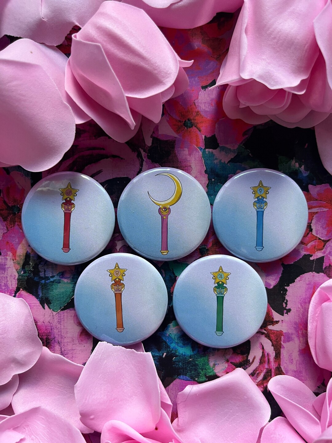 Sailor Moon Wands 37mm Chibi Anime Button Badge - Etsy