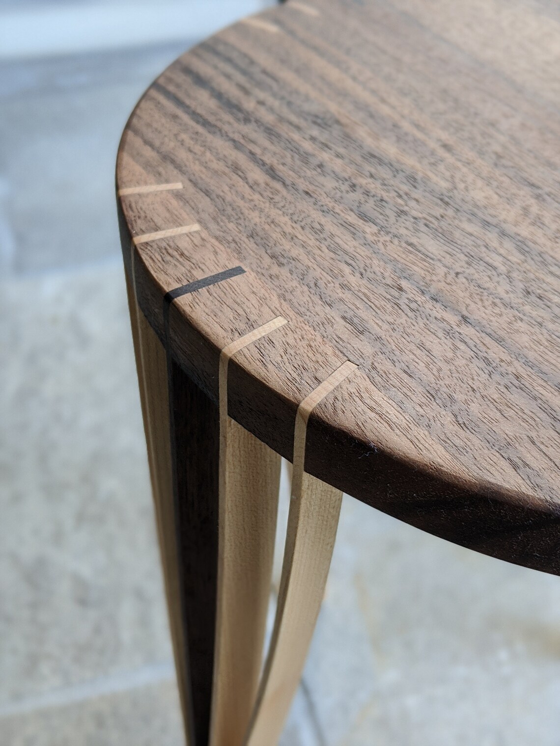 Round Side / End Table for Living Room Walnut Top With - Etsy