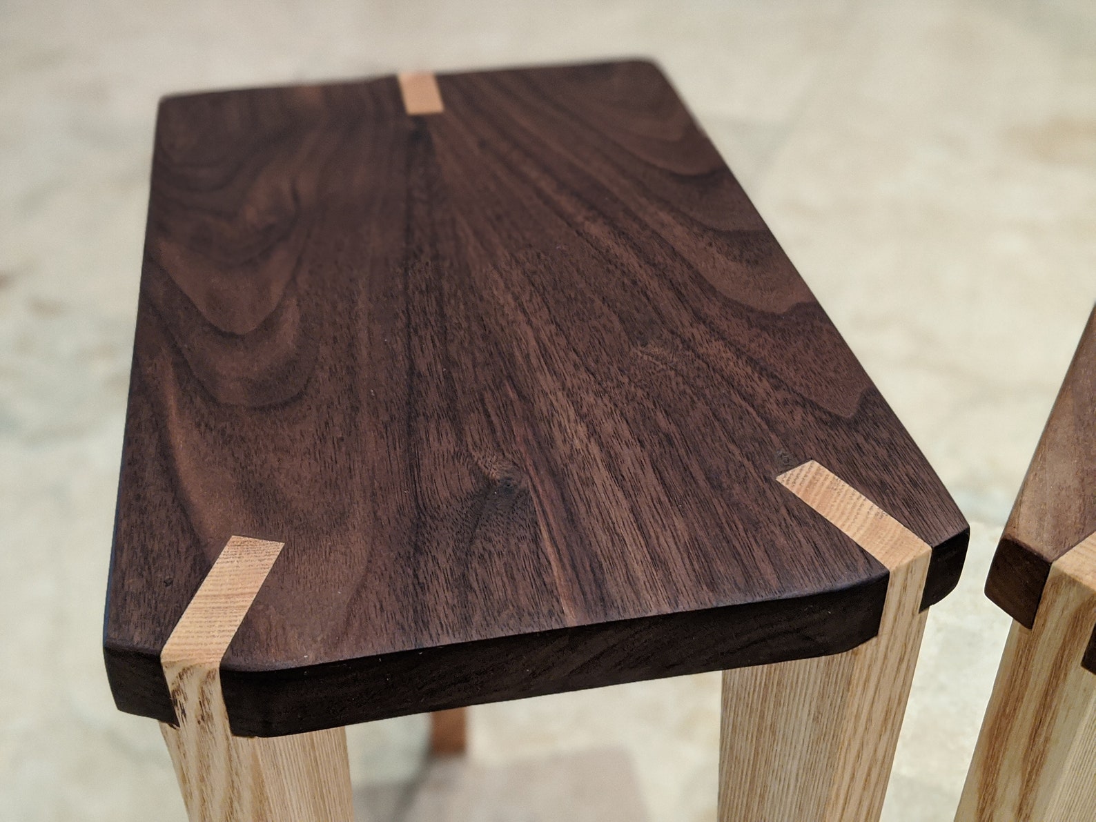 A Pair of Audio Speaker Stands or Side Tables Walnut Top With Maple ...