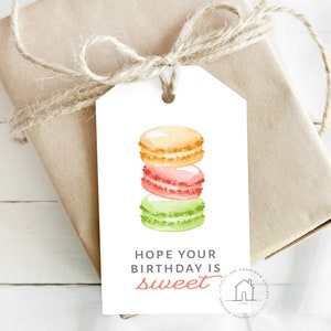 Birthday Macaron Gift Tag - Etsy