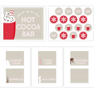 Hot Cocoa/hot Chocolate Bar/christmas Party Decorations Printable ...