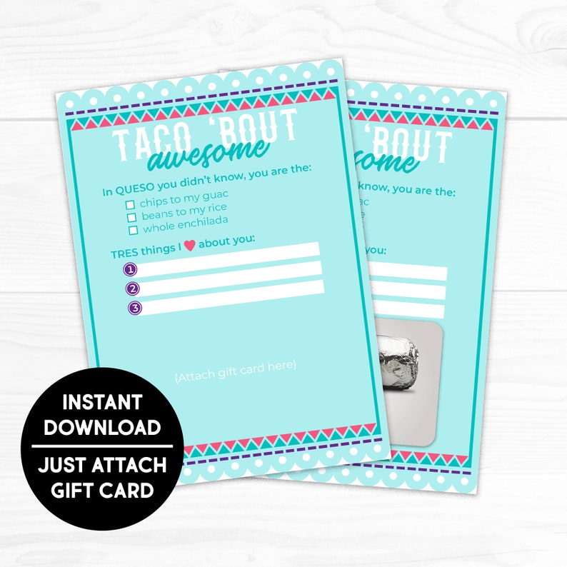 Mexican Food Gift Card Holder Cafe Rio, Chipotle, Taco Bell for Teacher ...