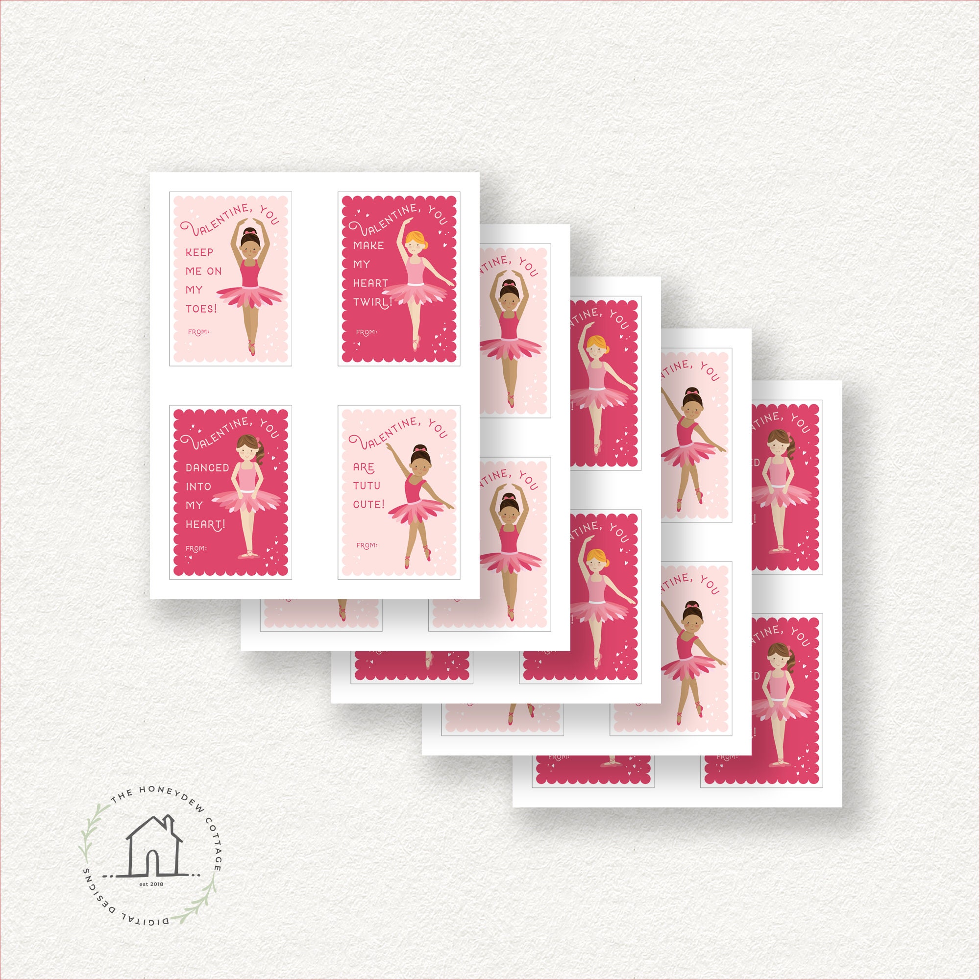 Ballet Valentine Printable | Dance | Ballerina - Etsy