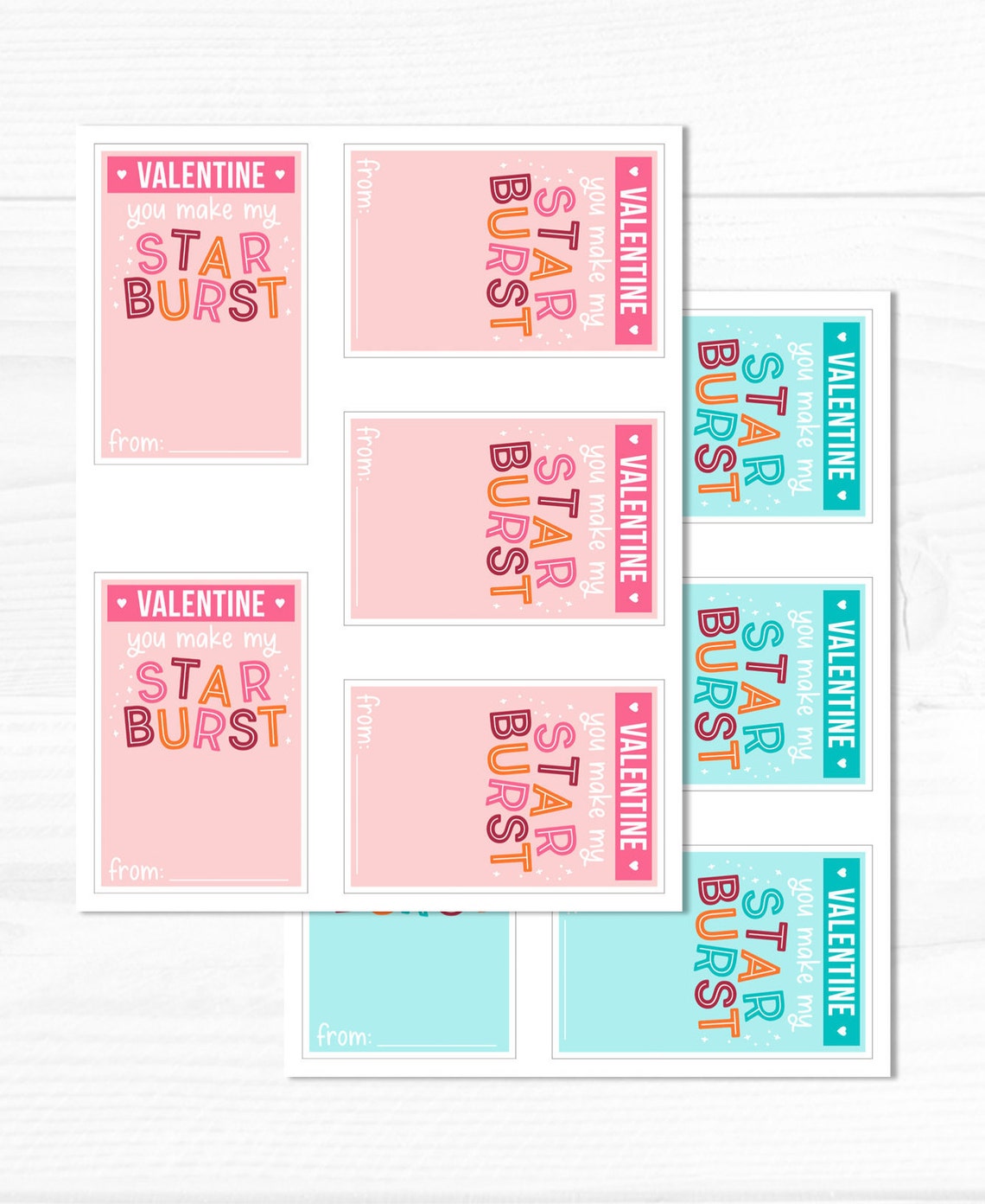 Starburst Valentine Printable | Instant Download | Kid Candy Valentine ...