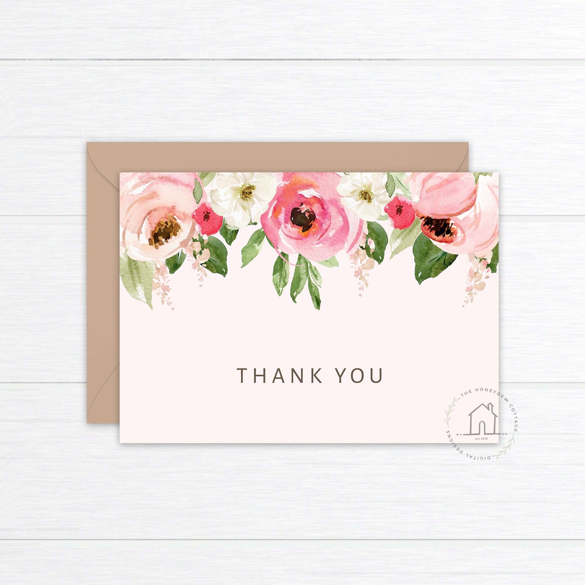 Pretty Thank You Card | Bridal Shower | Wedding - Etsy