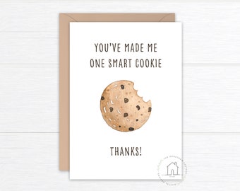 50% OFF SALE Smart Cookie Card Teacher Appreciation Thank You Thanks ...