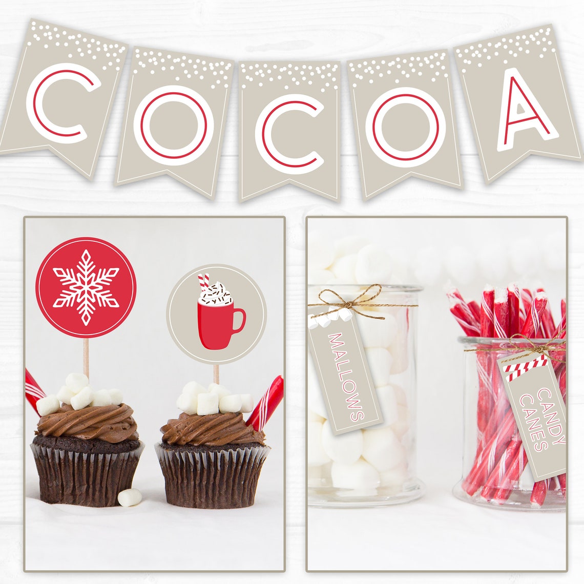 Hot Cocoa/hot Chocolate Bar/christmas Party Decorations Printable ...
