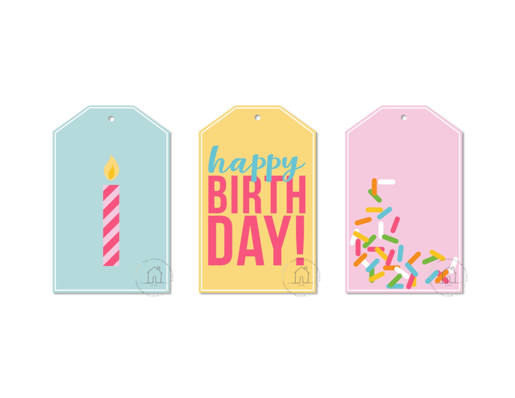 Happy Birthday Gift Tags Printable Instant Download - Etsy