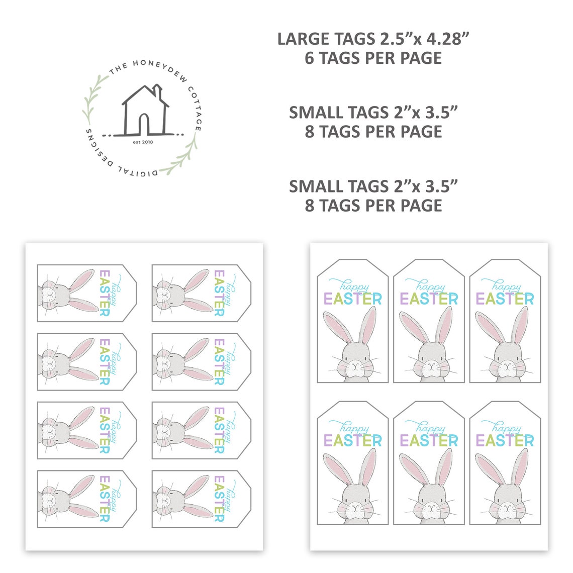 Easter Gift Tag | Bunny Tag | Easter Basket - Etsy