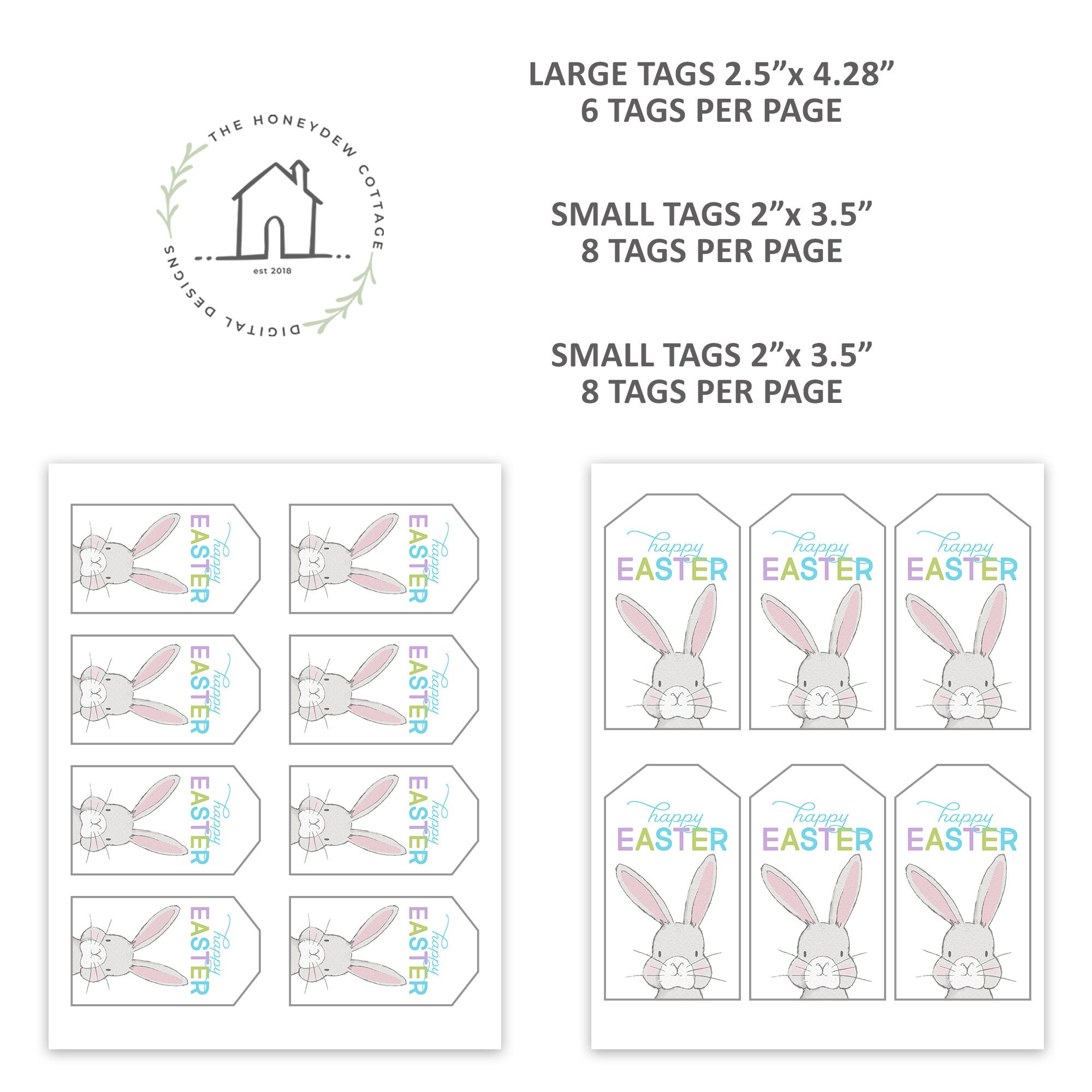 Easter Gift Tag | Bunny Tag | Easter Basket - Etsy