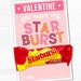 Starburst Valentine Printable Instant Download Kid Candy Valentine - Etsy