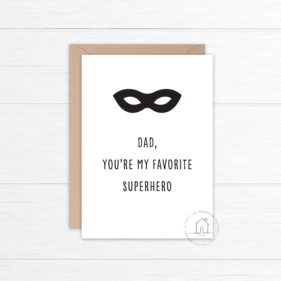 Superhero Card | Father | Dad - Etsy