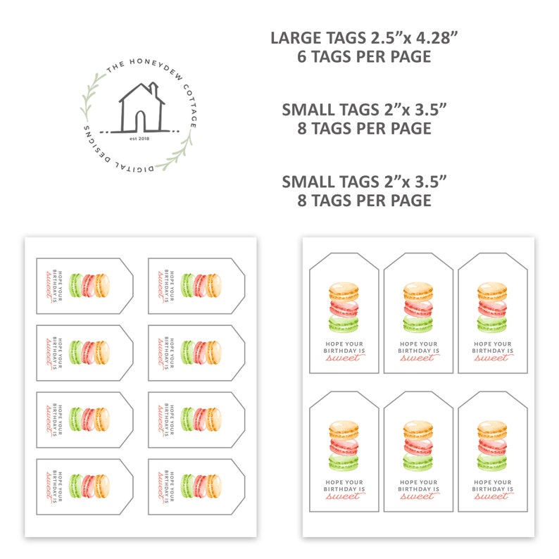 Birthday Macaron Gift Tag - Etsy
