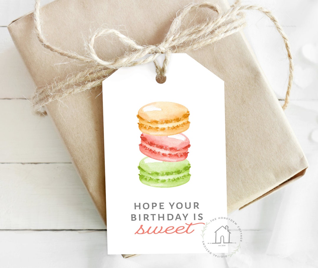 Birthday Macaron Gift Tag - Etsy