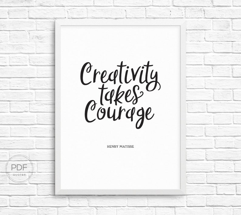 Creativity Takes Courage Henry Matisse Quote Poster Typography - Etsy