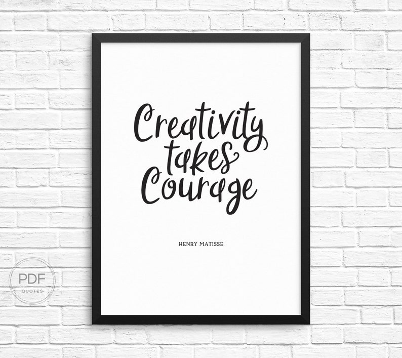 Creativity Takes Courage Henry Matisse Quote Poster Typography - Etsy