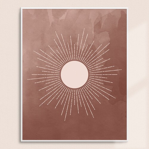 Abstract Retro Sun Print Mid Century Sunburst Retro Modern | Etsy UK