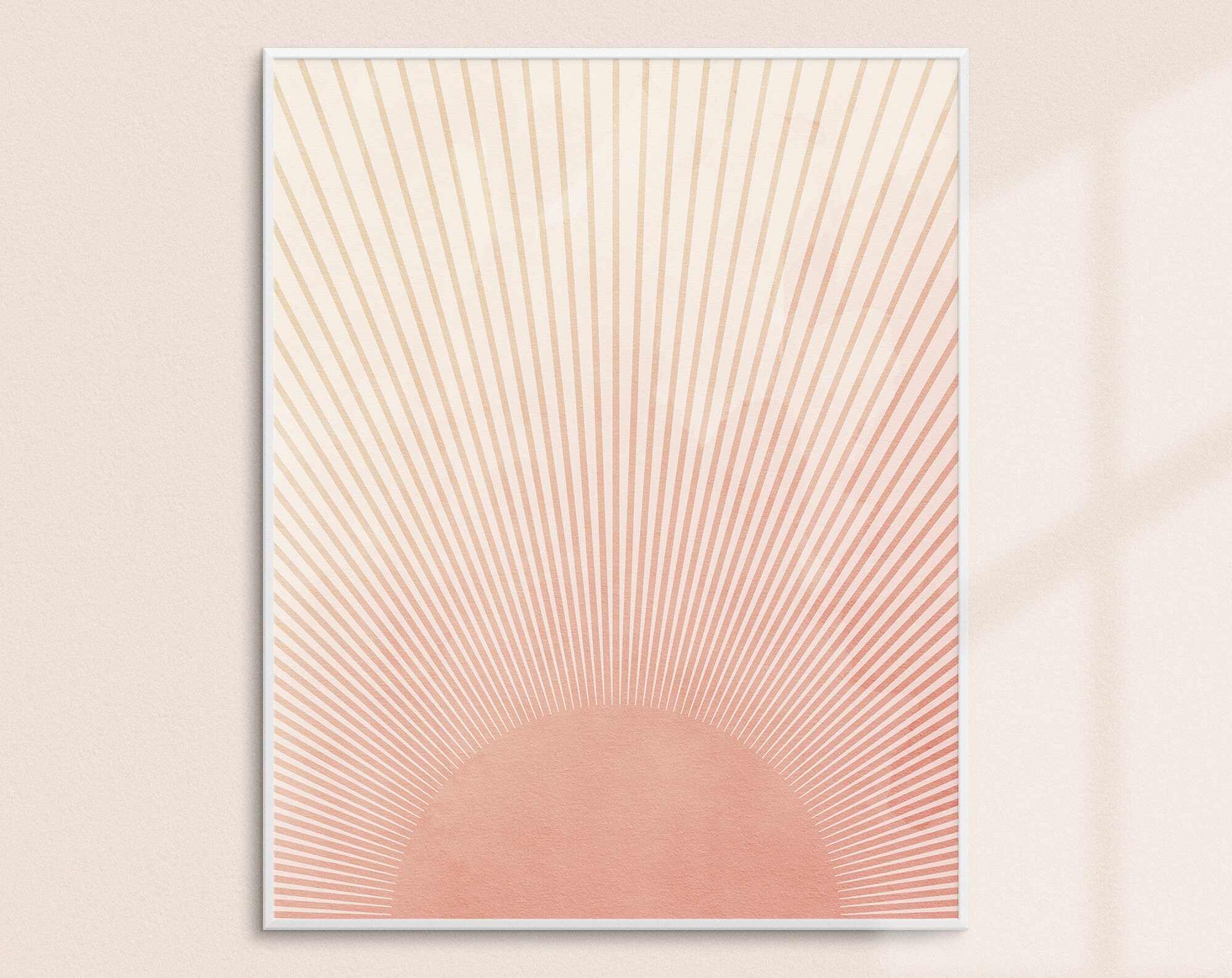 Abstract Sun Art Print, Minimalist Wall Art, Mid Century Modern Print ...