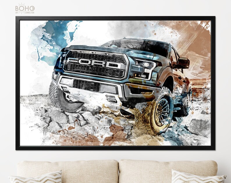 Ford F150 Print // Ford F-150 Raptor // Decoración de pared póster ...