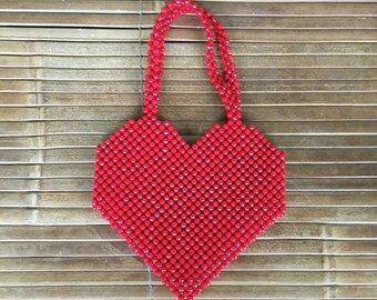 Red heart bag | Etsy