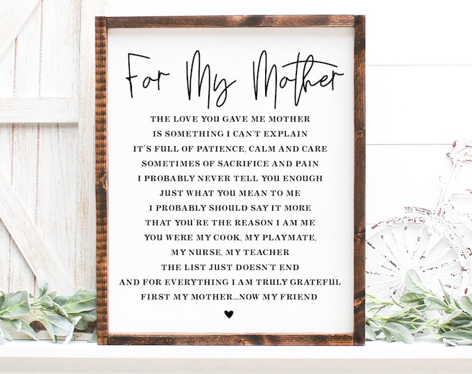 Mom Poem, Mom Gift,mothers Day Gift, Mom Print, Mother Poem, Mother ...