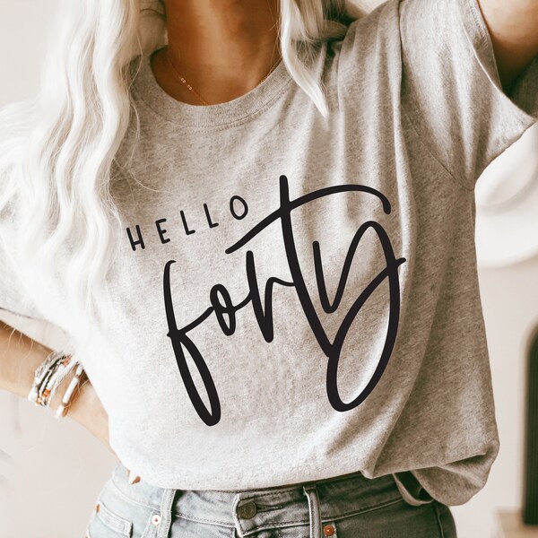 Hello Forty Cake Topper / Hello 40 Cake Topper / 40th Birthday Cake ...