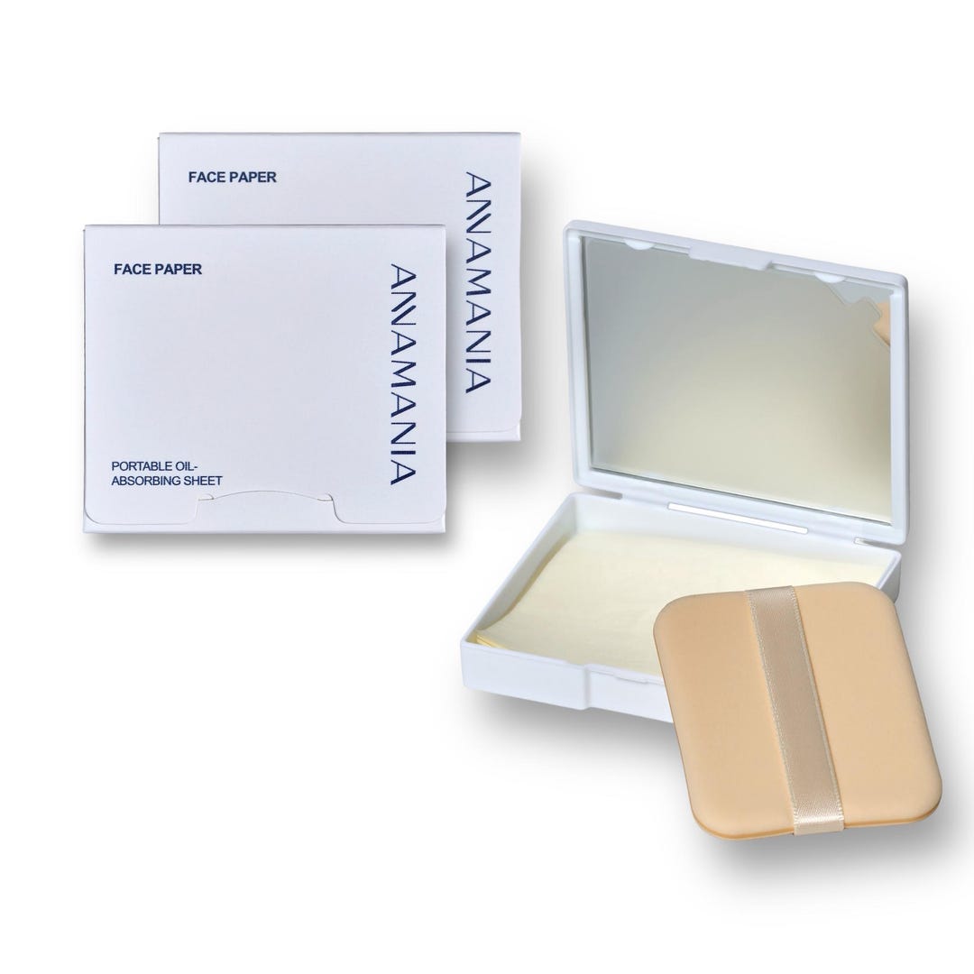 ANAMANIA 300 Sheets Oil Blotting Sheets for Face With Mirror and Puff ...