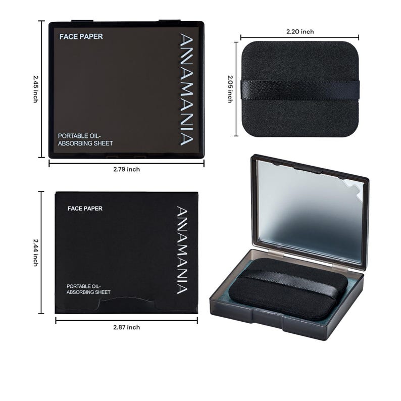 ANAMANIA 400 Sheets Oil Blotting Sheets for Face With Mirror and Puff ...