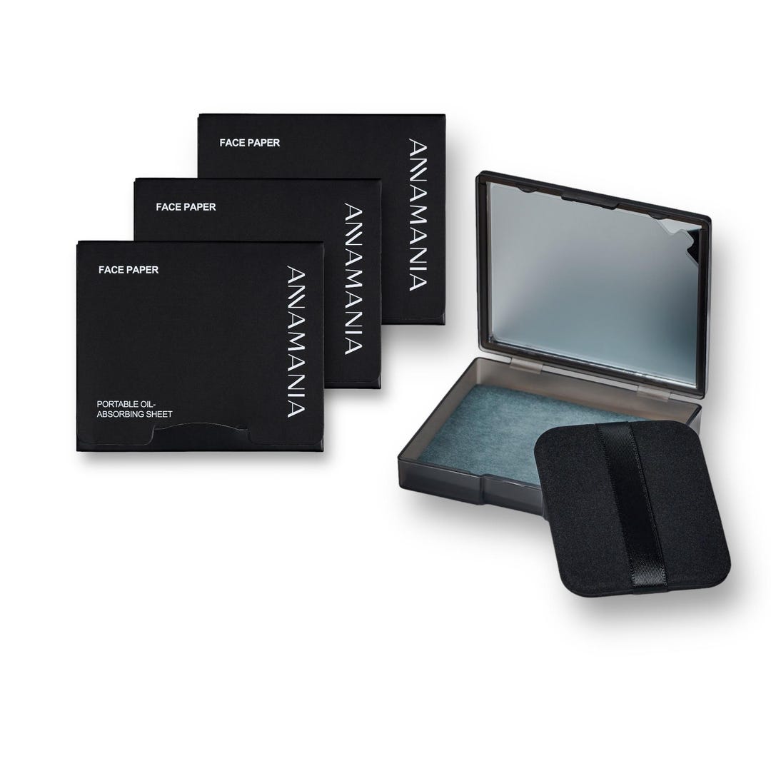 ANAMANIA 400 Sheets Oil Blotting Sheets for Face With Mirror and Puff ...