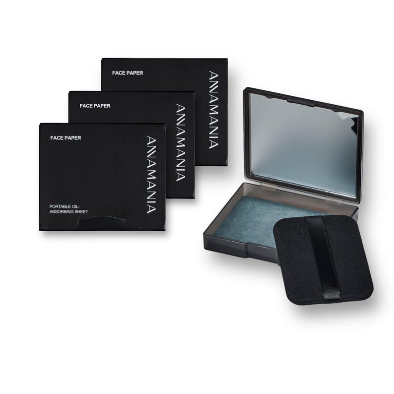 ANAMANIA 400 Sheets Oil Blotting Sheets for Face With Mirror and Puff ...