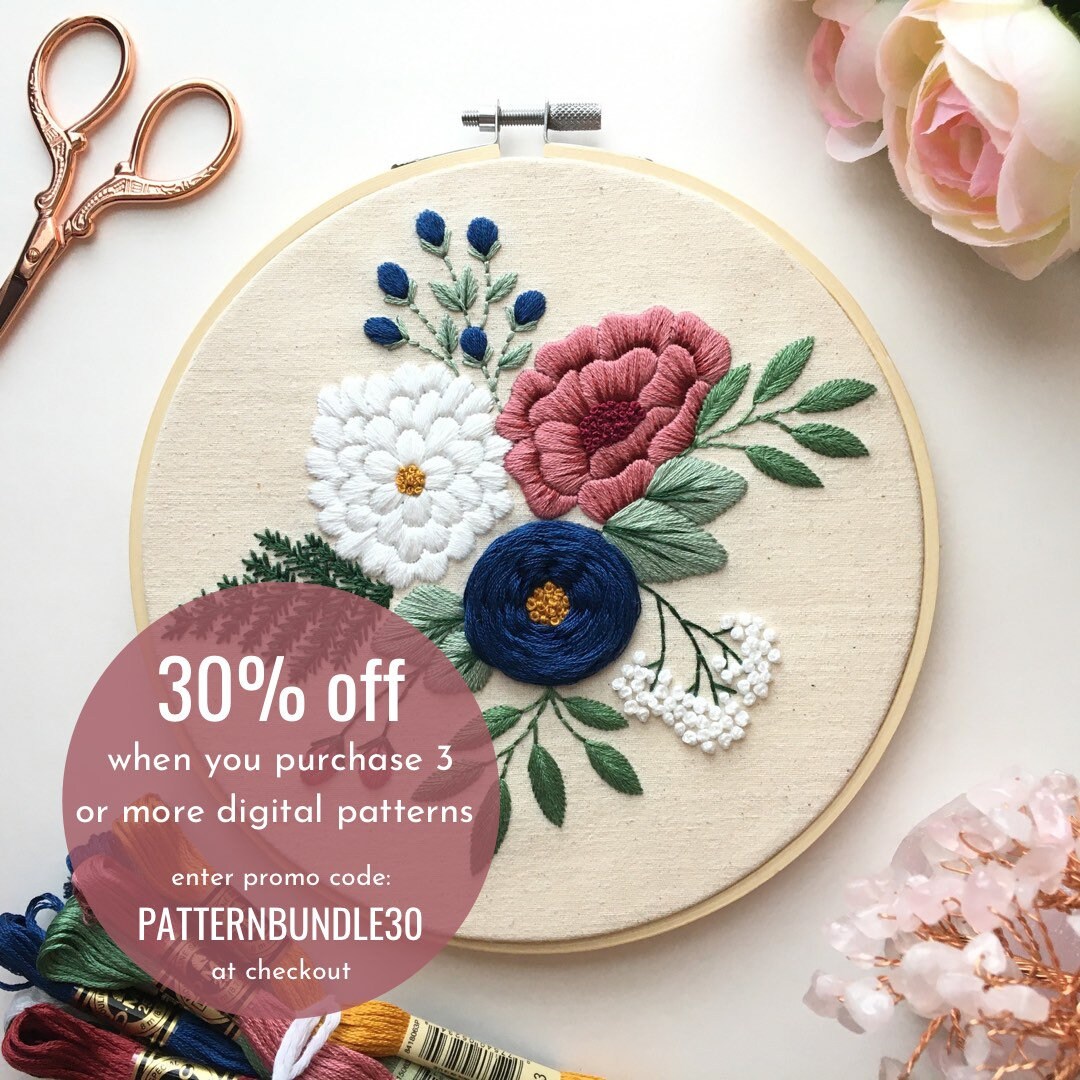 PDF Pattern Southern Flowers Modern Hand Embroidery Pattern - Etsy