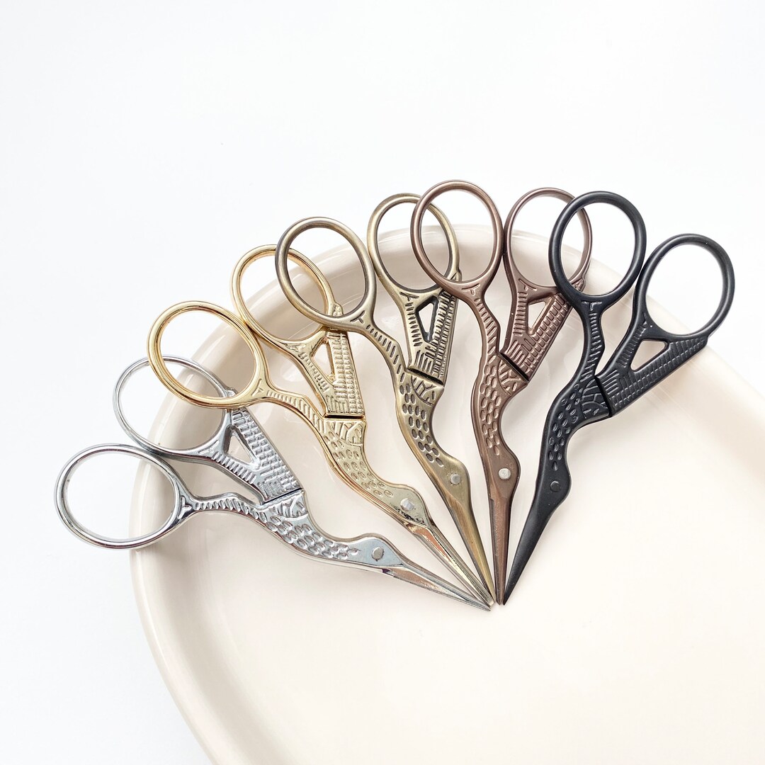 Stork Embroidery Scissors: Stainless Steel Craft Scissors (3.7 Inches ...