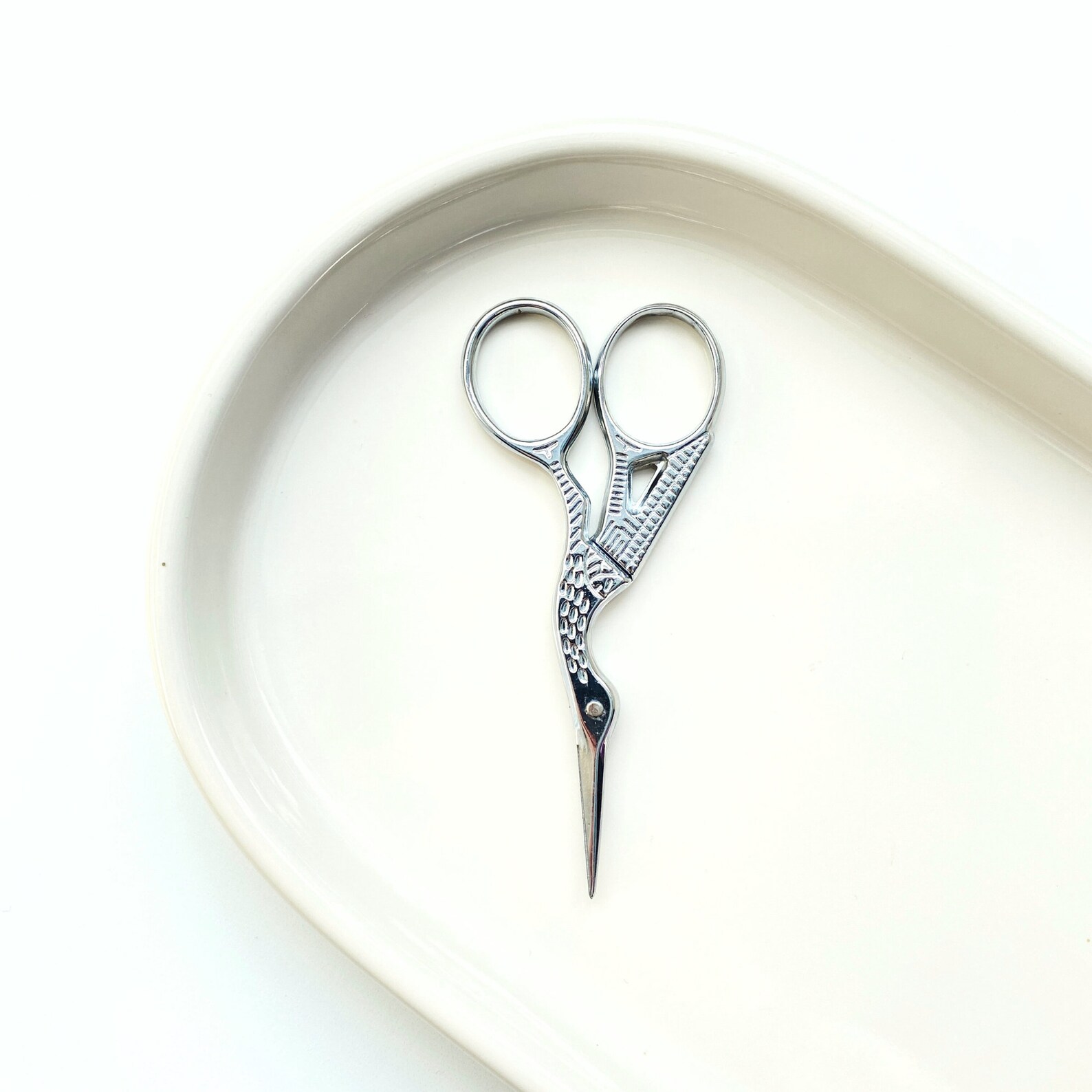 Stork Embroidery Scissors: Stainless Steel Craft Scissors (3.7 Inches ...