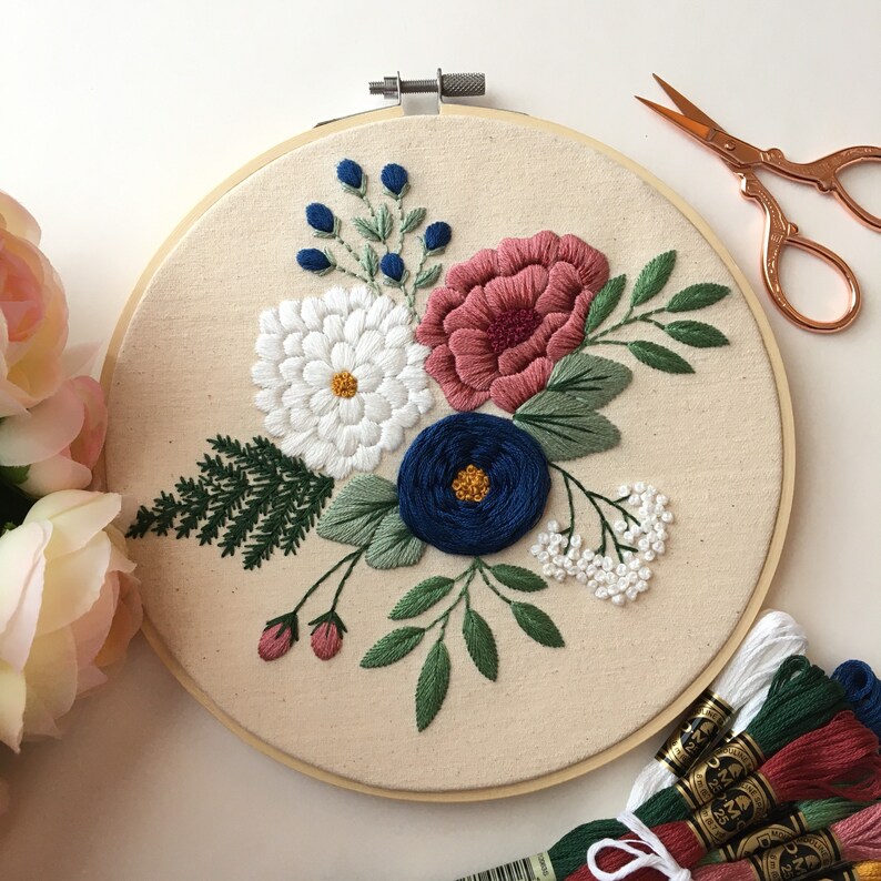 PDF Pattern Southern Flowers Modern Hand Embroidery Pattern - Etsy