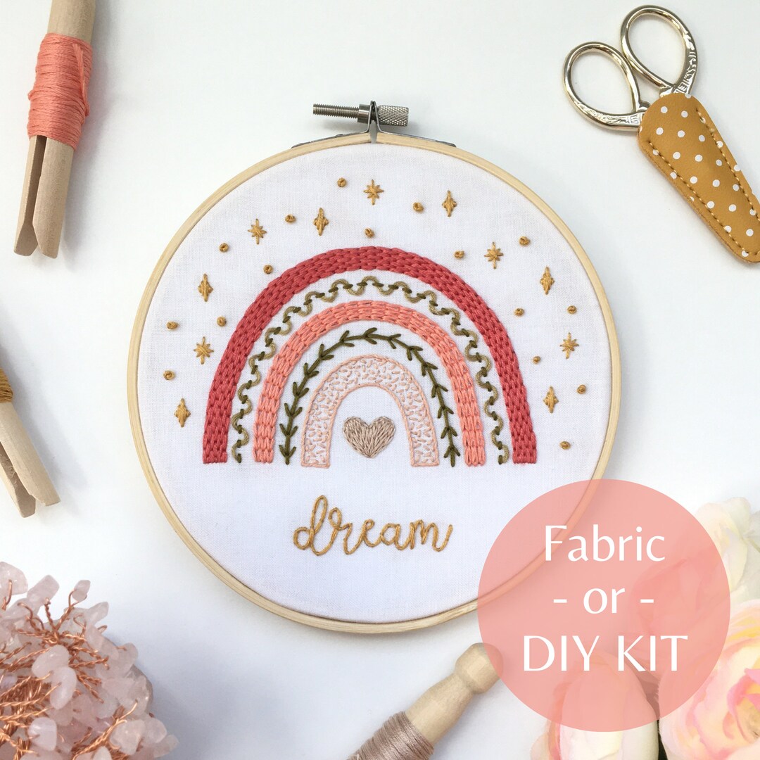 Boho Rainbow Embroidery Kit: Beginner Stitch Sampler, Hand-designed - Etsy