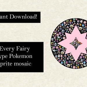 Pokemon Fairy Type Symbol Mosaic pink - Etsy