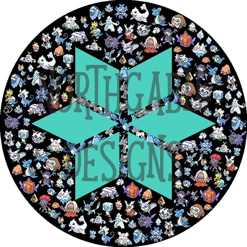 Pokemon Ice Type Symbol Mosaic (blue) - Etsy