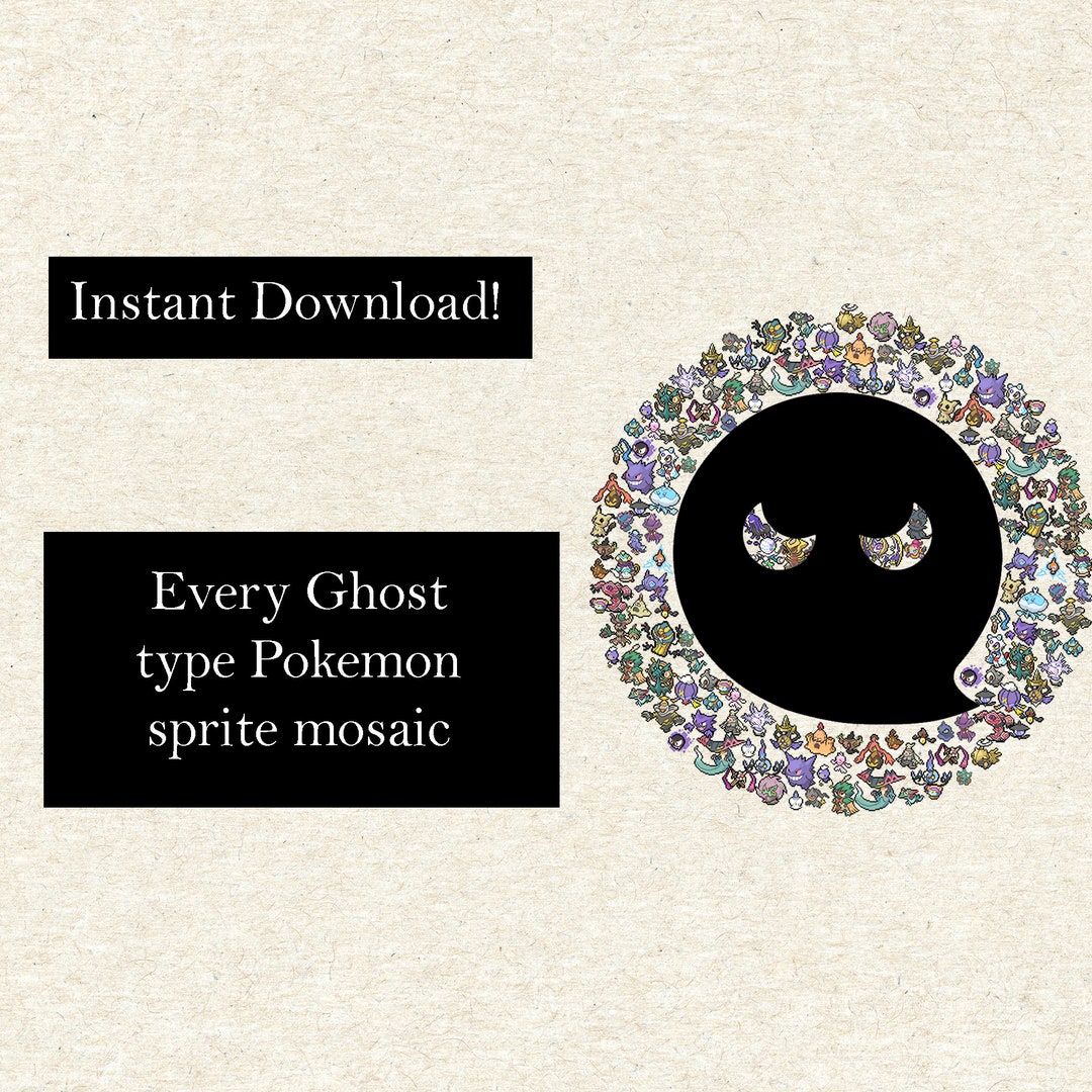Pokemon Ghost Type Symbol Mosaic - Etsy