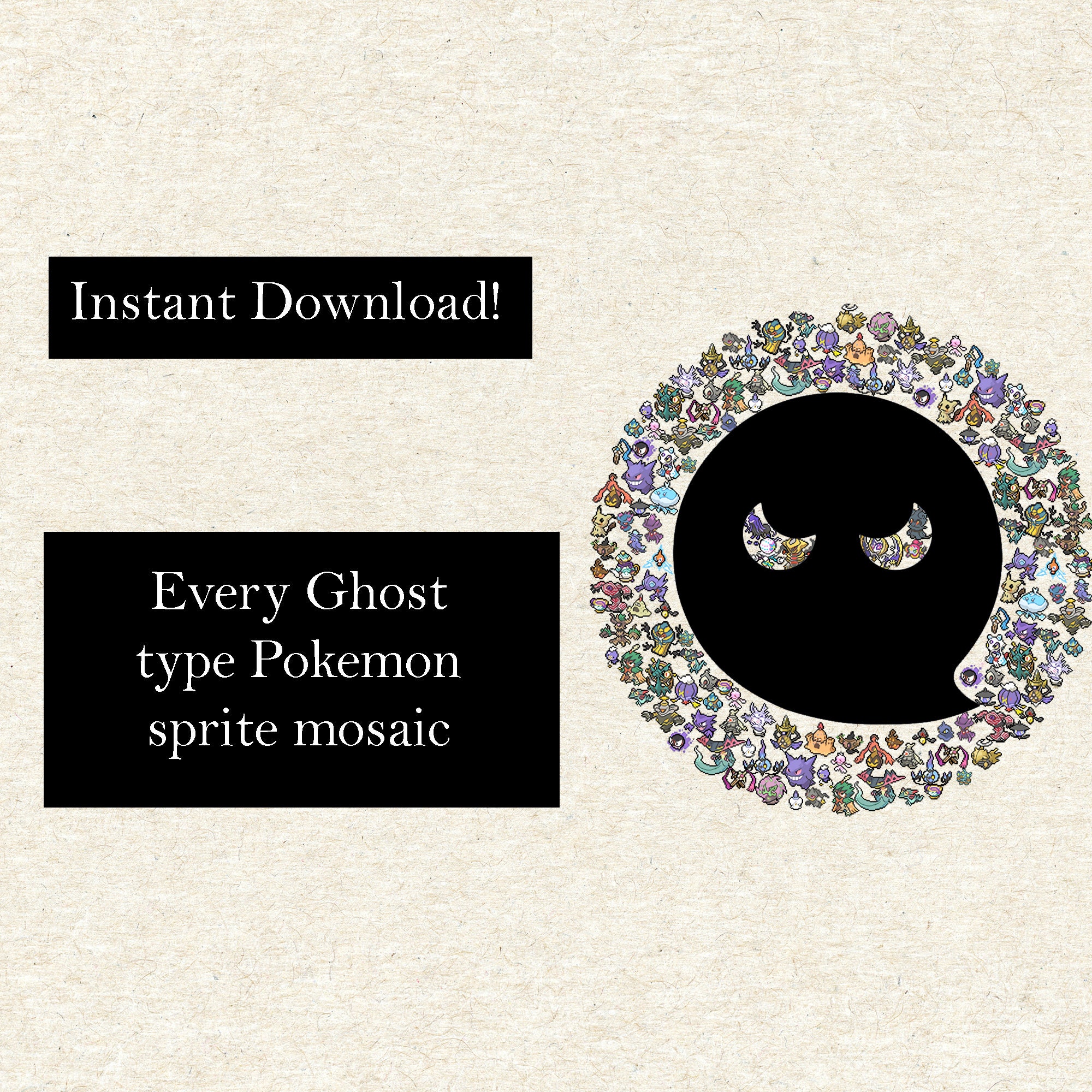 Pokemon Ghost Type Symbol Mosaic - Etsy