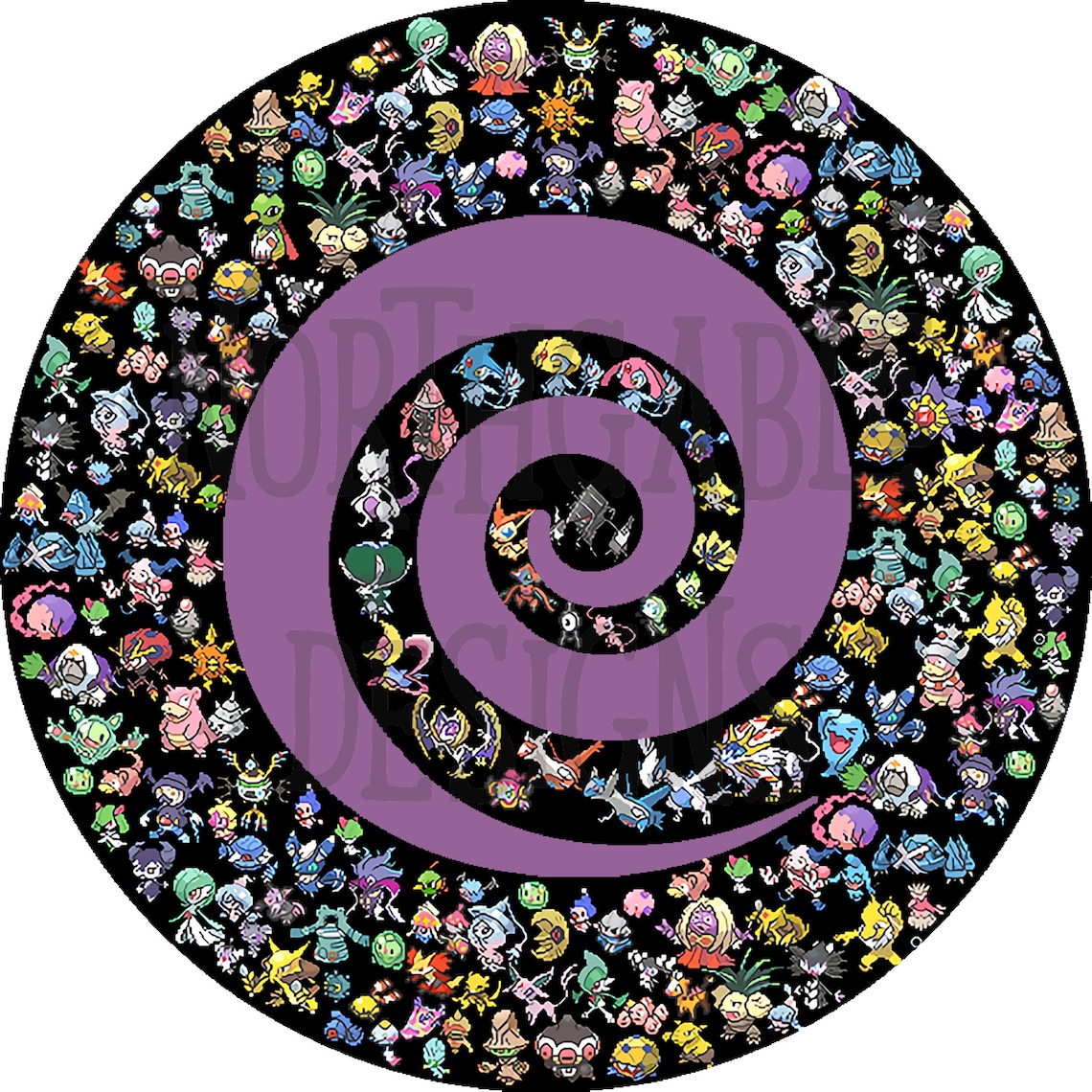 Pokemon Psychic Type Symbol Mosaic purple - Etsy