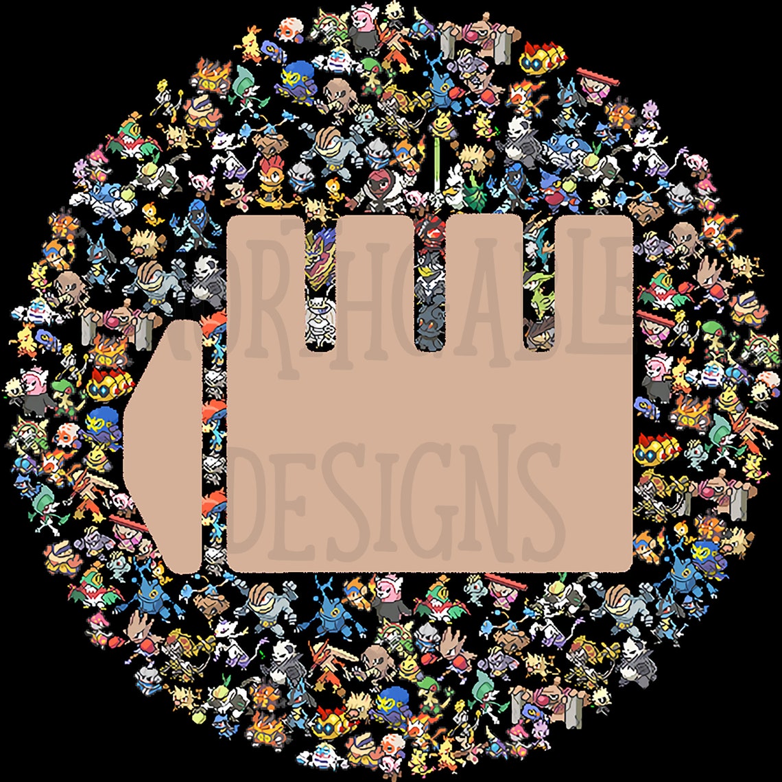 Pokemon Fighting Type Symbol Mosaic (brown) - Etsy