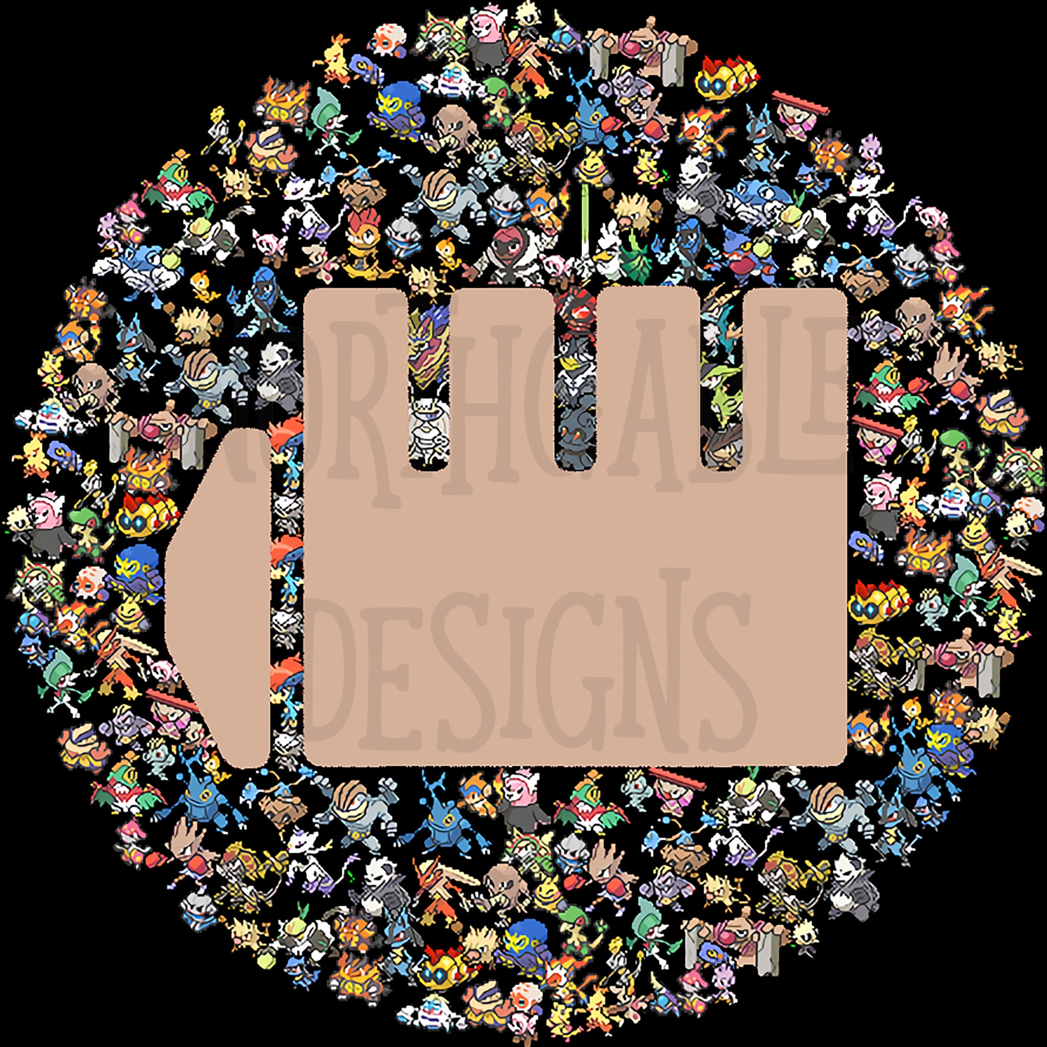 Pokemon Fighting Type Symbol Mosaic (brown) - Etsy