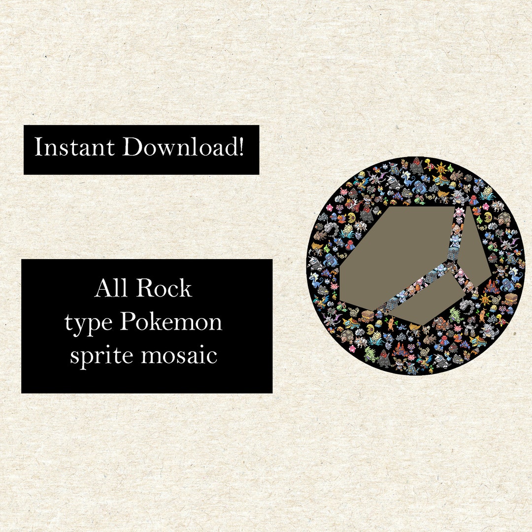 Pokemon Rock Type Symbol Mosaic (brown) - Etsy