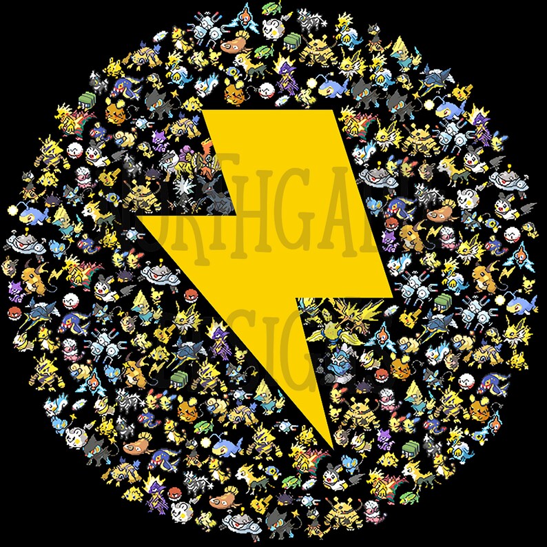 Pokemon Electic Type Symbol Mosaic (yellow) - Etsy