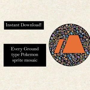Pokemon Ground Type Symbol Mosaic (brown) - Etsy