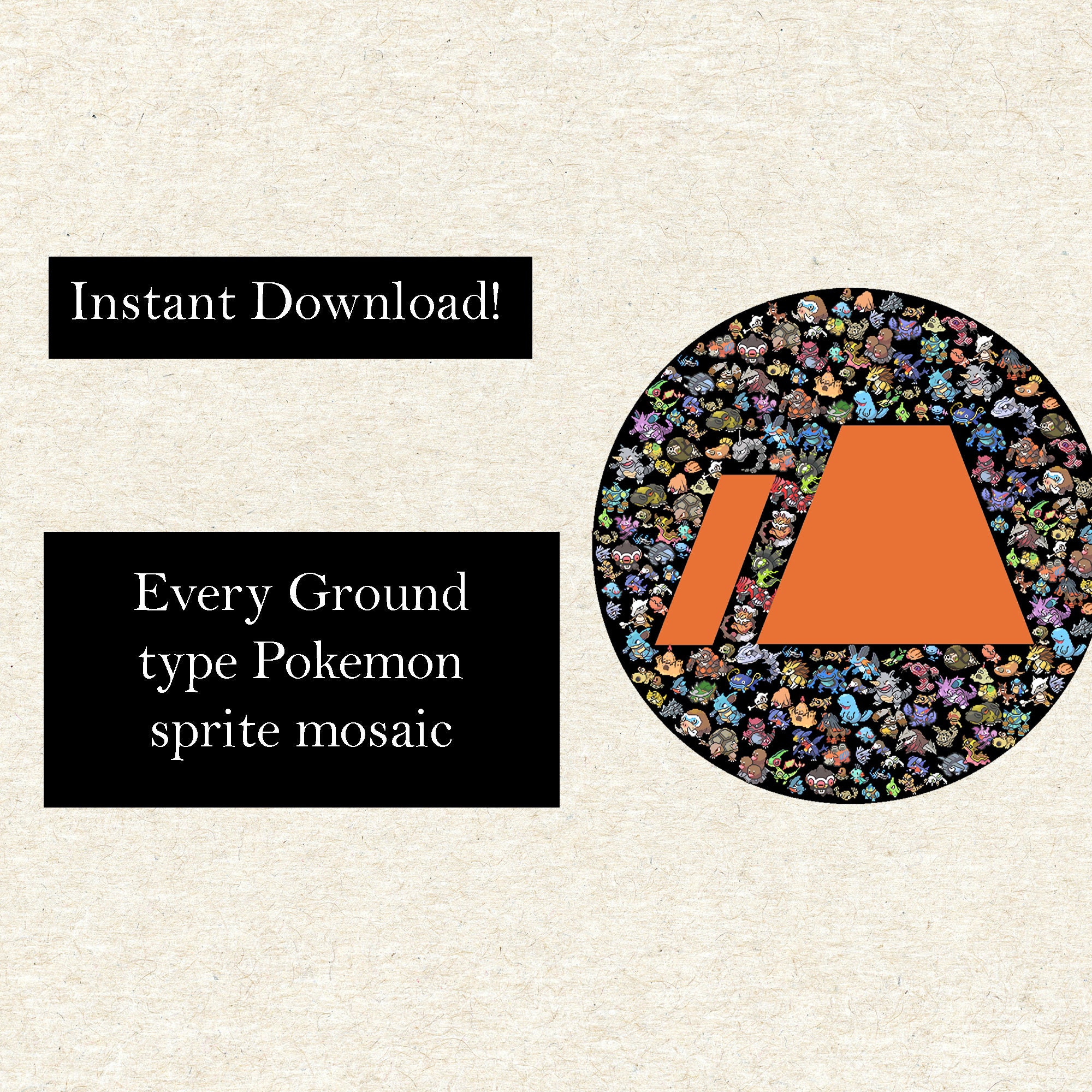 Pokemon Ground Type Symbol Mosaic brown - Etsy