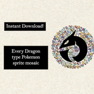 Pokemon Dragon Type Symbol Mosaic (black) - Etsy